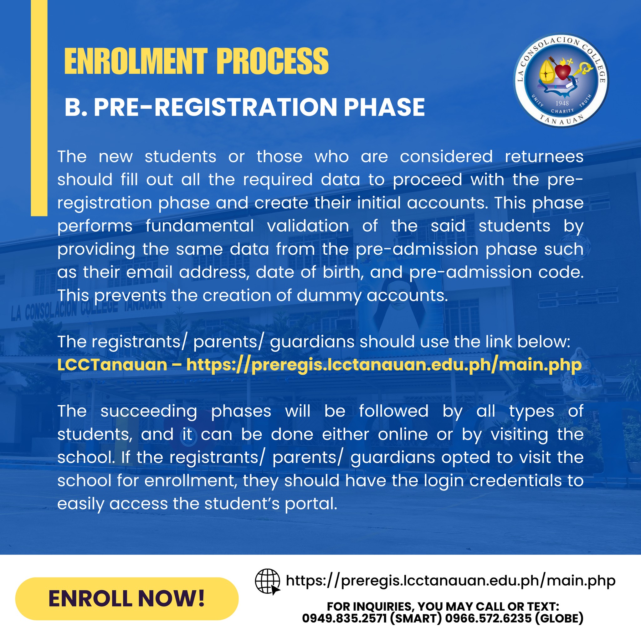 ENROLMENT PROCESS – LA CONSOLACION COLLEGE TANAUAN