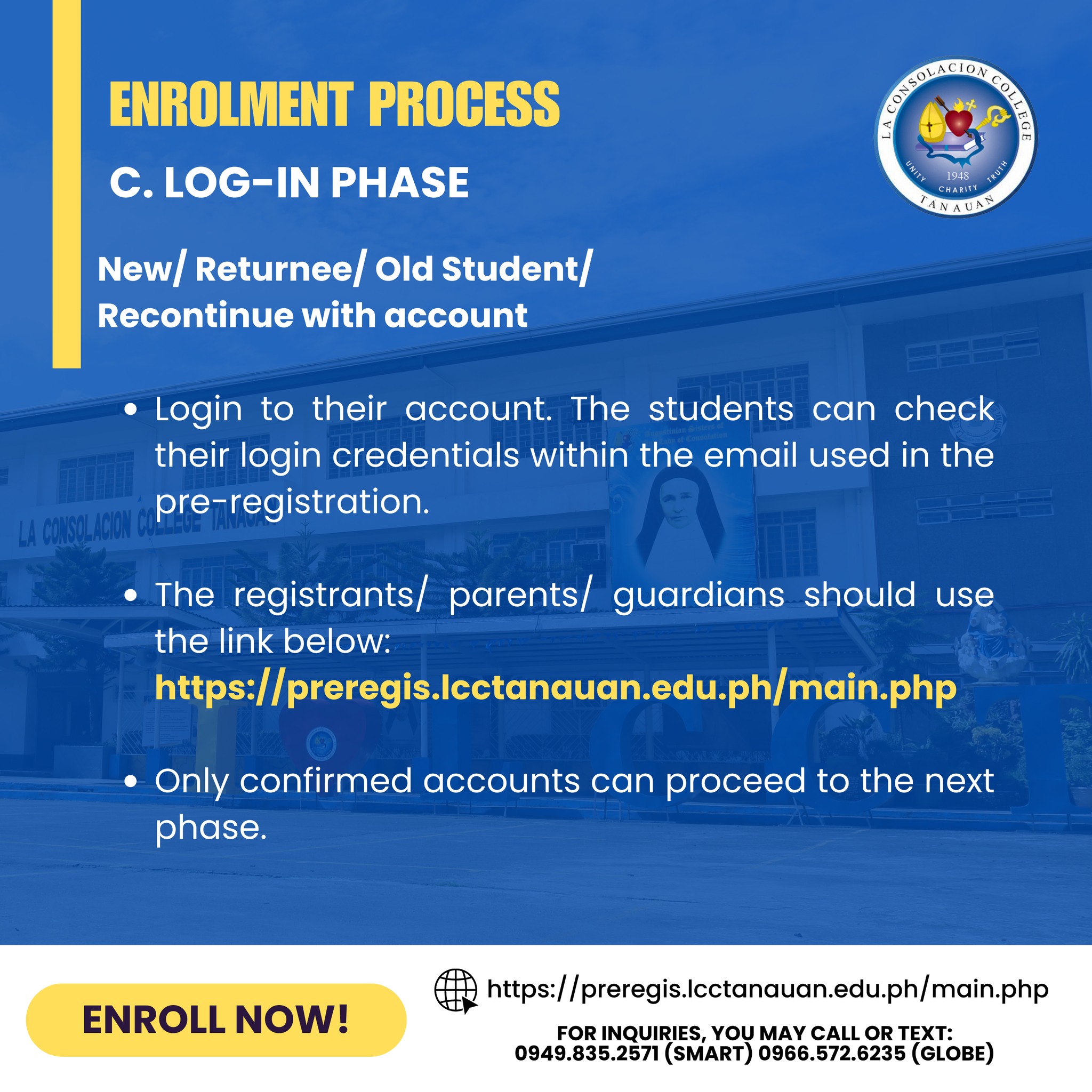 ENROLMENT PROCESS – LA CONSOLACION COLLEGE TANAUAN